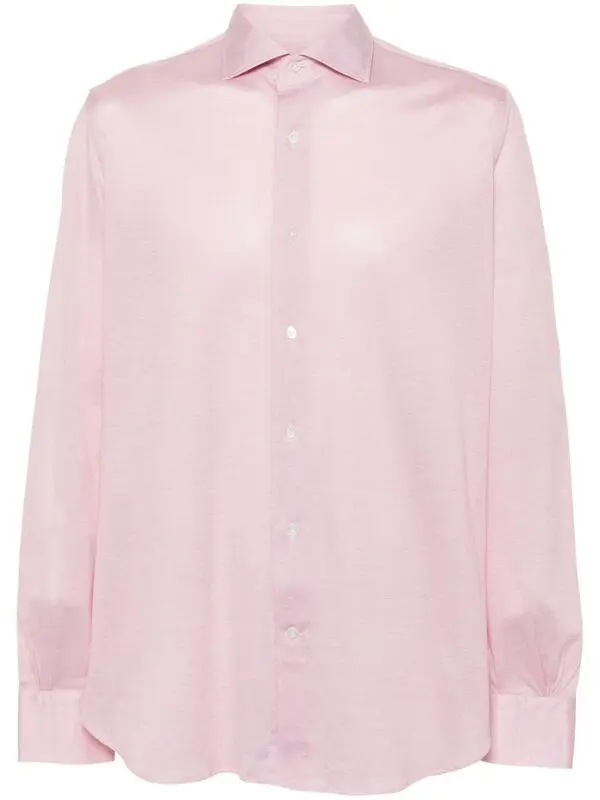MAZZARELLI Spread-collar Cotton Shirt