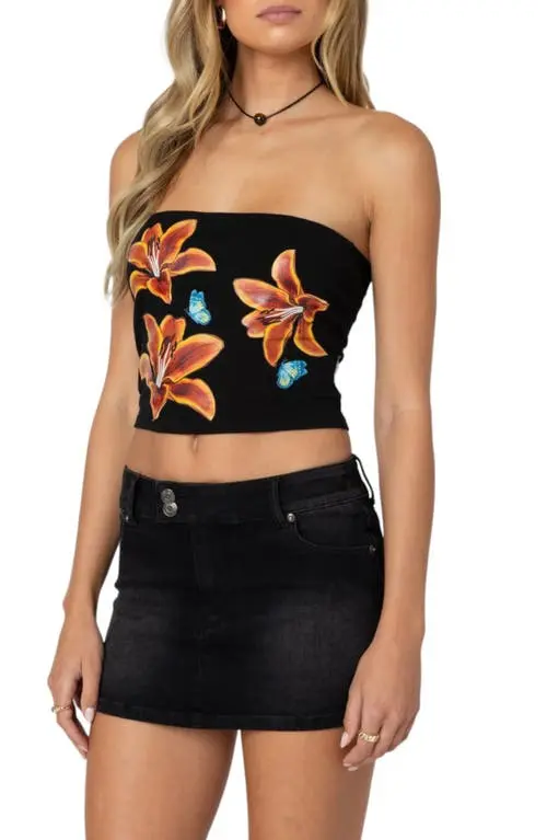 EDIKTED Tiger Lily Tube Top