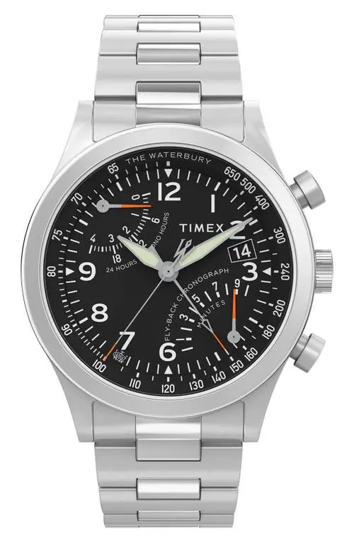 TIMEX® Waterbury Traditional Fly Back Chronograph Bracelet Watch - Stainless Steel
