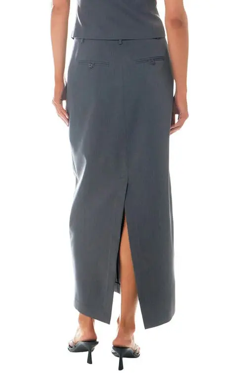 GREY LAB Mid-rise Maxi Skirt - Grey