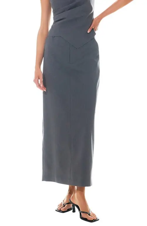 GREY LAB Mid-rise Maxi Skirt - Grey