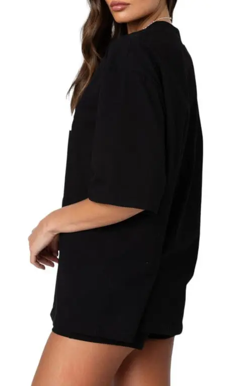 EDIKTED 76 Oversized Graphic T-shirt - Black