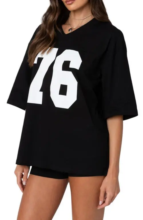 EDIKTED 76 Oversized Graphic T-shirt - Black
