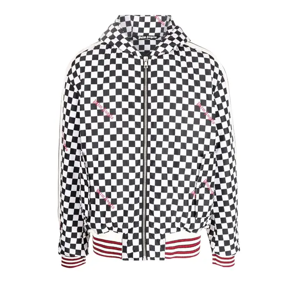 Palm Angels Damier Puffed Hoody Jacket - Black