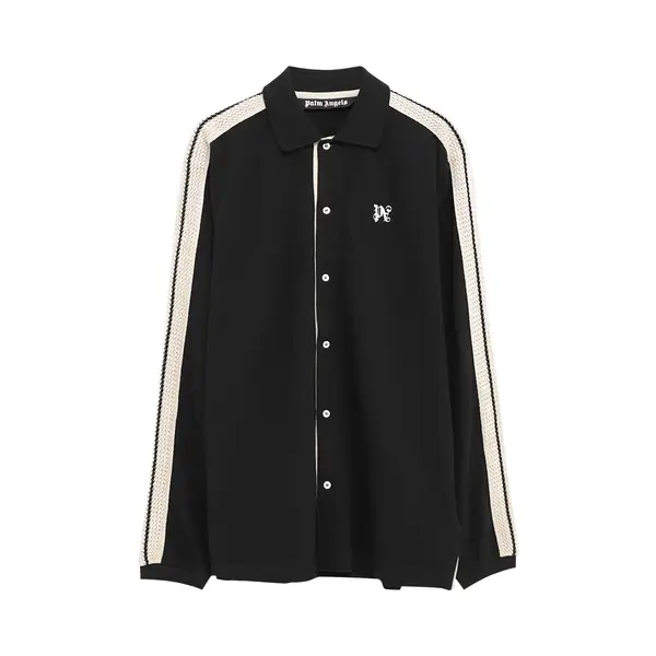 Palm Angels Monogram Piquet Trackshirt - Black