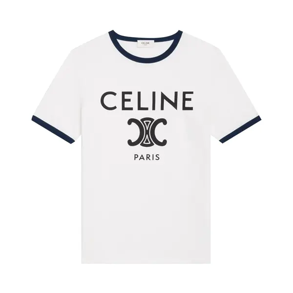 Celine T-shirt 'off /navy/black - White