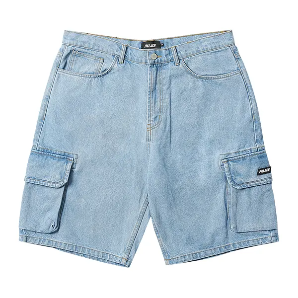 PALACE Baggy Denim Cargo Shorts - Blue