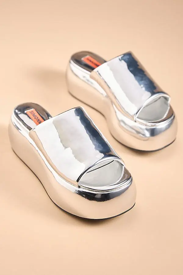 SIMONMILLER Leopard Print Platform Slides