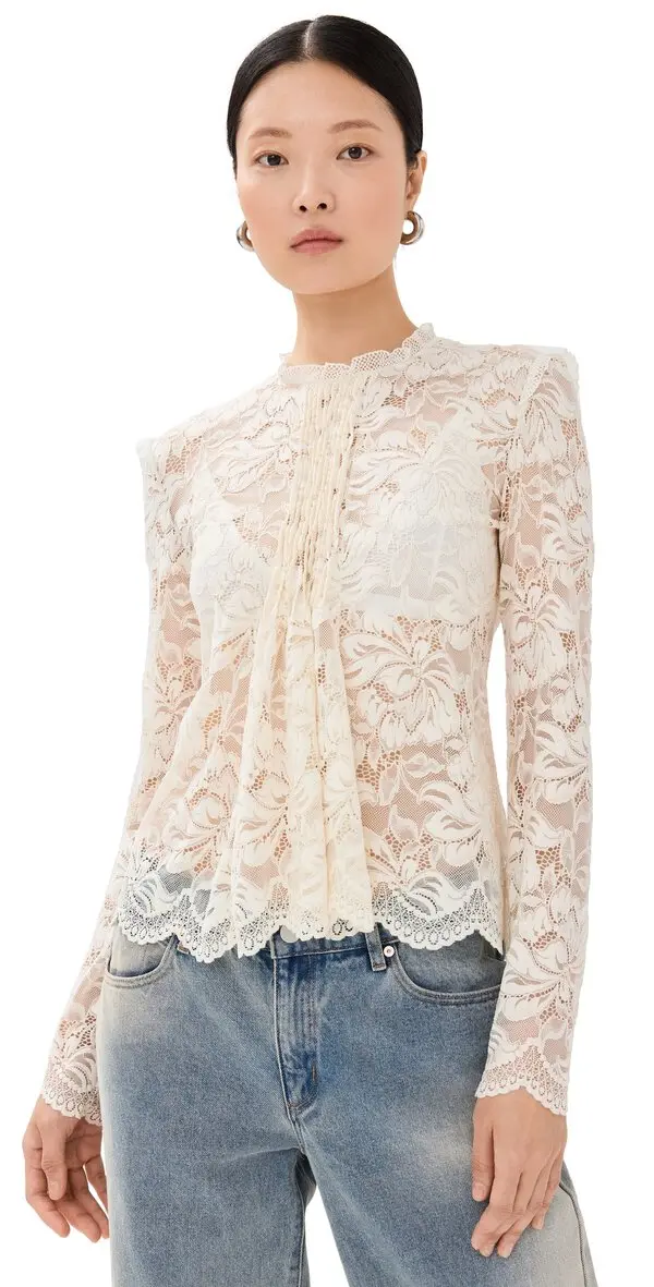 Rabanne Pleated Lace Top