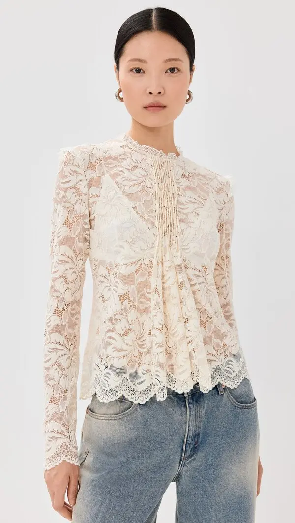 Rabanne Pleated Lace Top