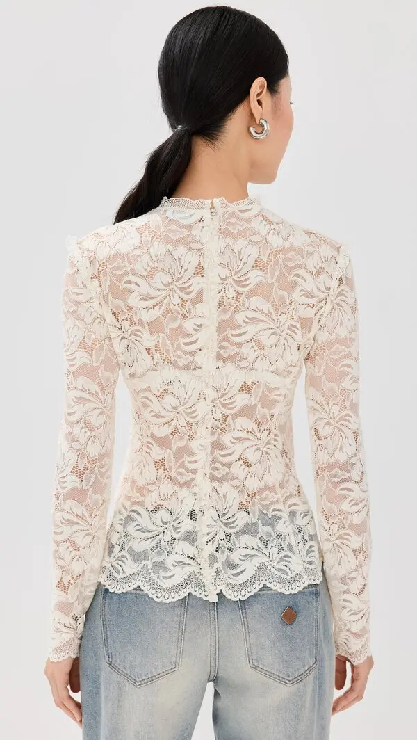 Rabanne Pleated Lace Top