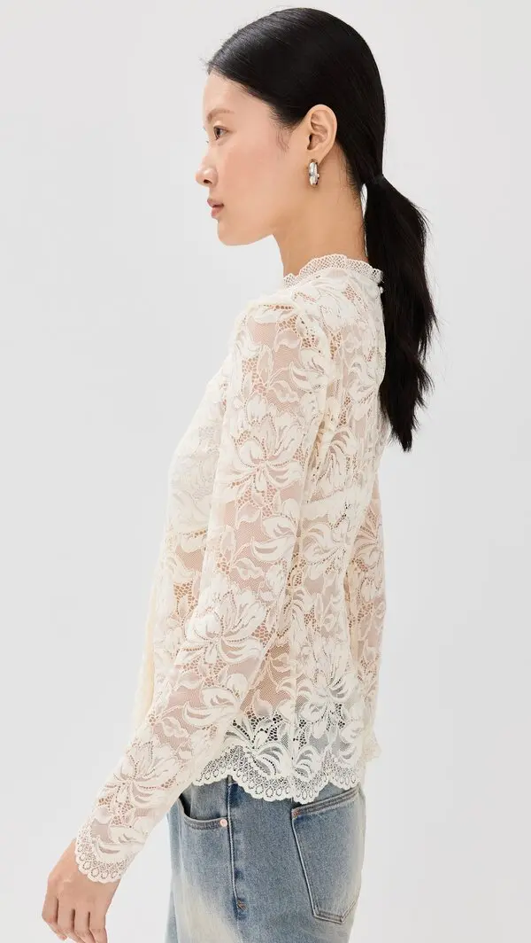Rabanne Pleated Lace Top