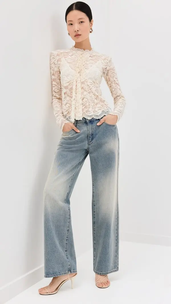 Rabanne Pleated Lace Top