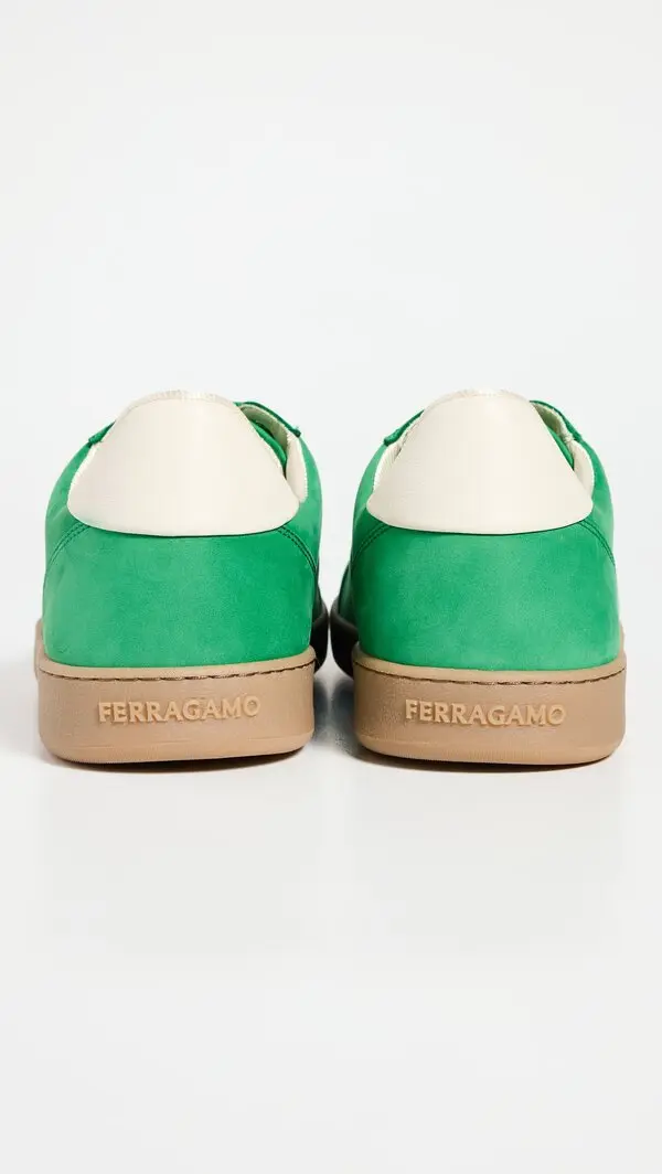 Ferragamo Achille 1 Sneakers In Green/Mascarpone - 70% Off  display picture 3