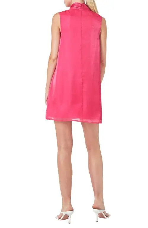 organza bow-neck mini dress Maeve Organza Bow-Neck Mini Dress