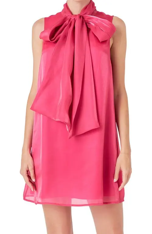 Endless Rose Bow Neck Organza Minidress