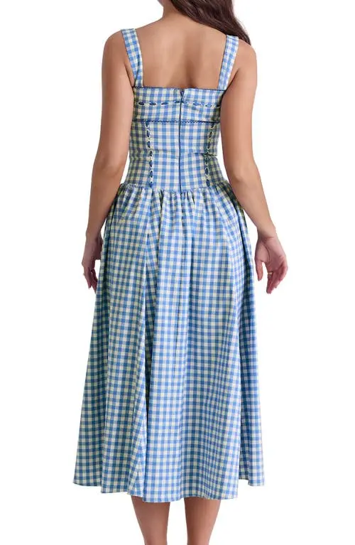 House Of Cb Stretch-Woven Midi Dress - Regatta Blue | Editorialist
