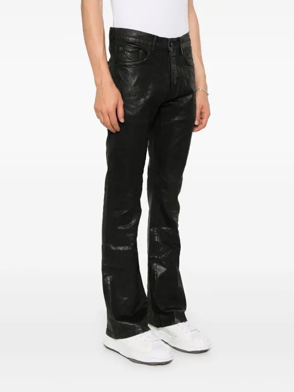 PURPLE BRAND P004 Low-rise Flared Jeans - Black