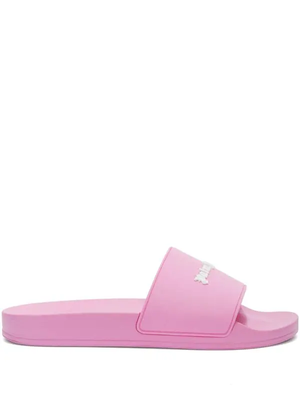 Palm Angels Logo-embossed Pool Slides - Pink