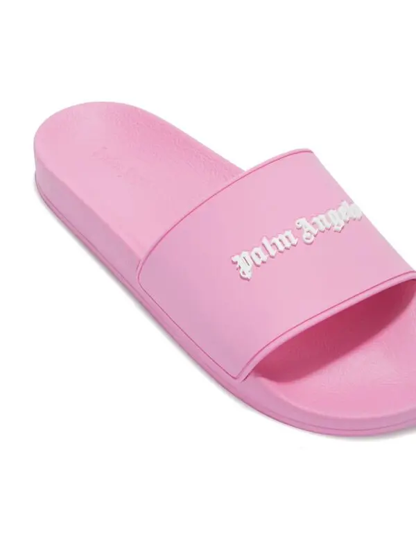 Palm Angels Logo-embossed Pool Slides - Pink
