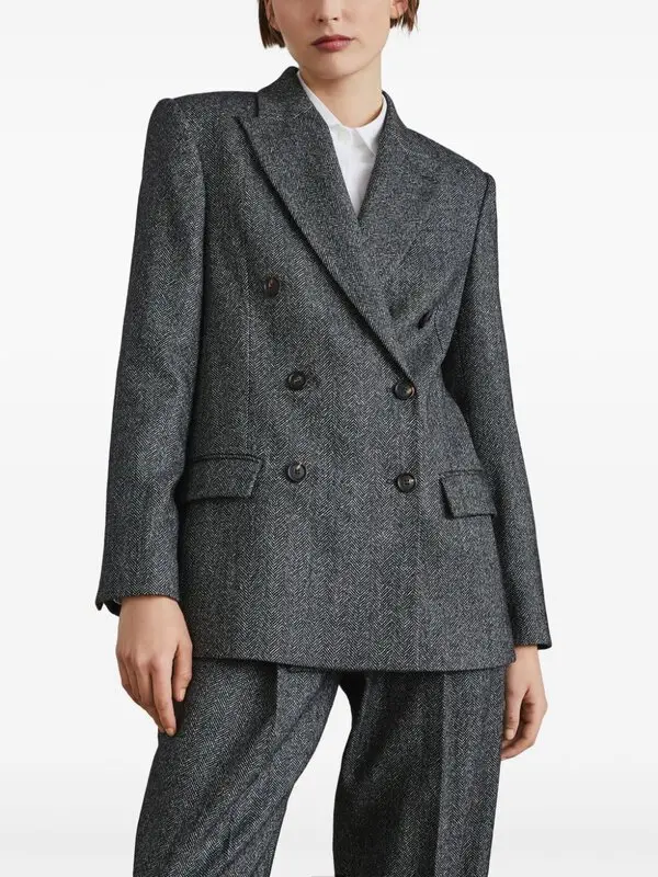 Brunello Cucinelli Double-breasted Herringbone Blazer