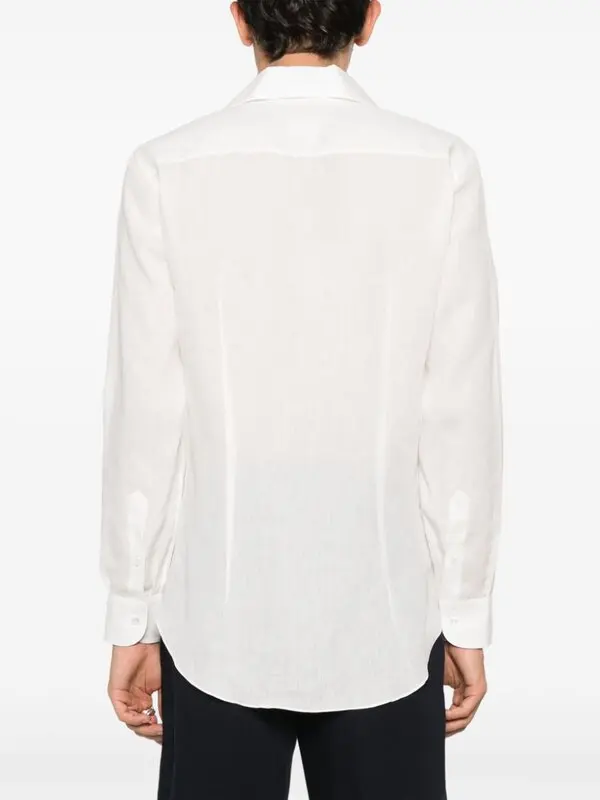 Brioni Classic-collar Linen Shirt - Neutrals