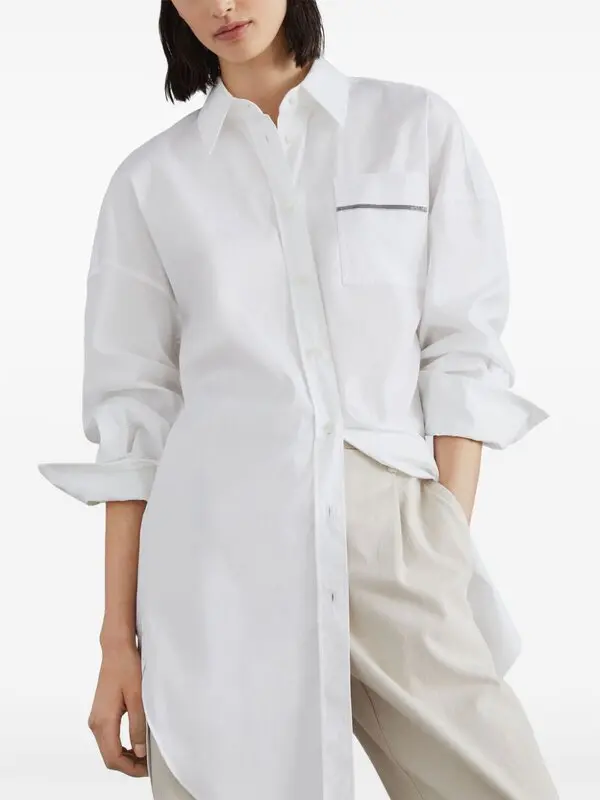Brunello Cucinelli Monili-detail Long-sleeve Shirt
