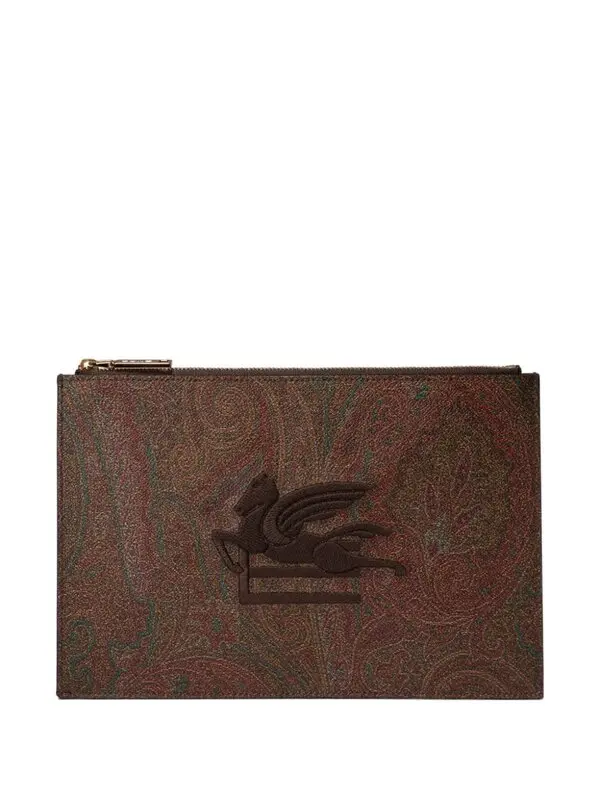 Etro Logo Embroidered Clutch