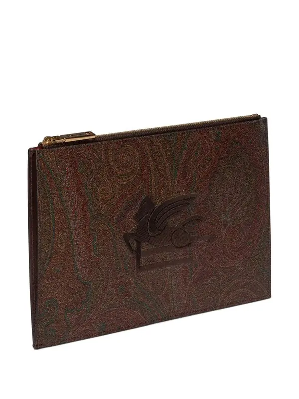 Etro Logo Embroidered Clutch
