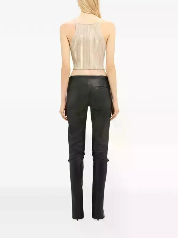 COURREGES Logo-embroidered Ribbed Top - Neutrals