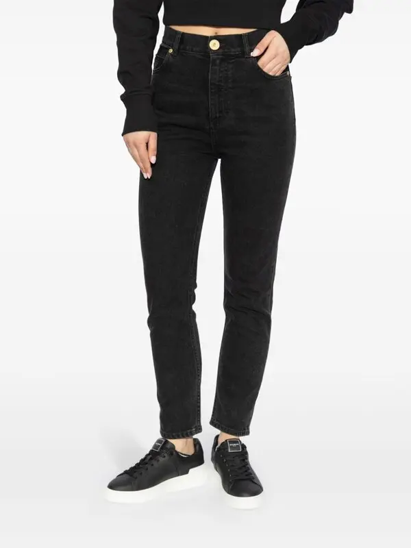 Balmain High-rise Slim Fit Jeans - Black