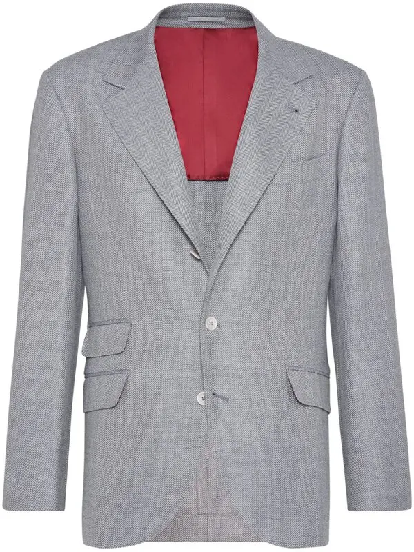 Brunello Cucinelli Single-breasted Herringbone Blazer