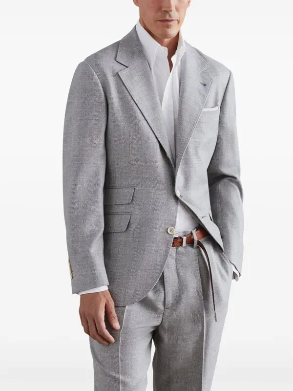 Brunello Cucinelli Single-breasted Herringbone Blazer