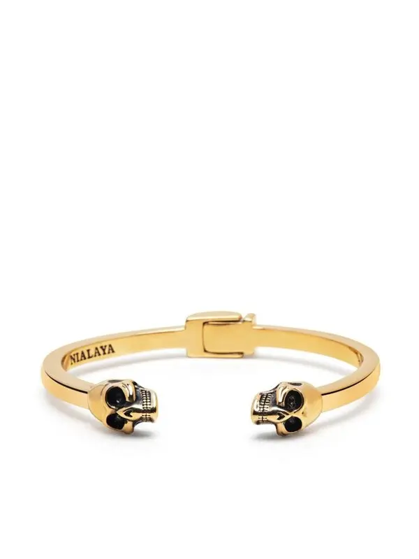 NIALAYA JEWELRY Plated Skull Cuff - Gold