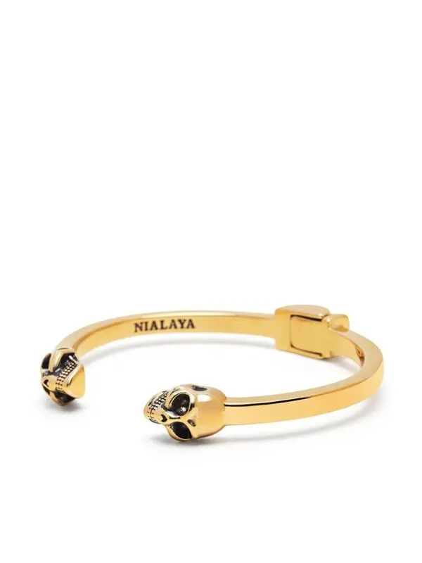 NIALAYA JEWELRY Plated Skull Cuff