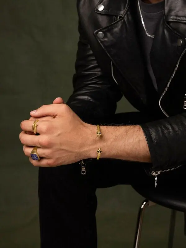 NIALAYA JEWELRY Plated Skull Cuff