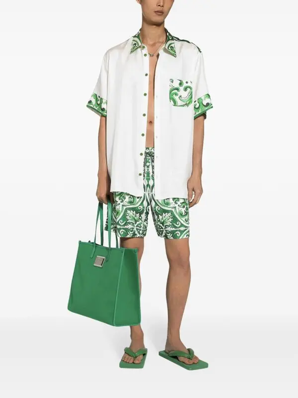 Dolce & Gabbana Majolica-print Drawstring Swim Shorts