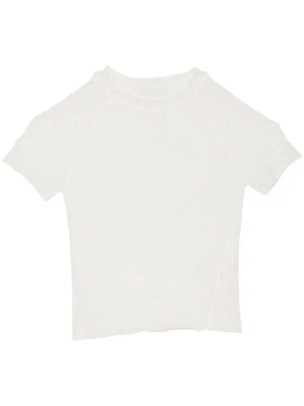 FLEUR DU MAL Pointelle-knit Lace T-shirt - White