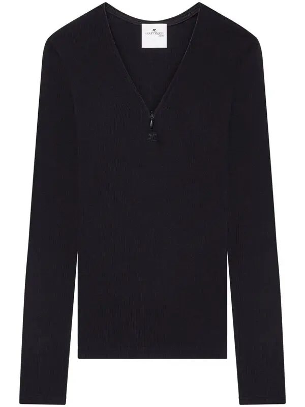 COURREGES 90's Zip-neck T-shirt