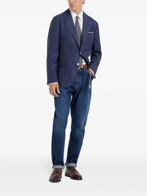 Brunello Cucinelli Check-pattern Single-breasted Blazer