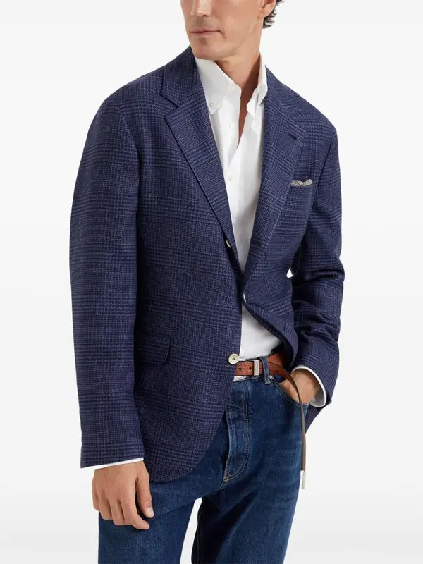 Brunello Cucinelli Check-pattern Single-breasted Blazer