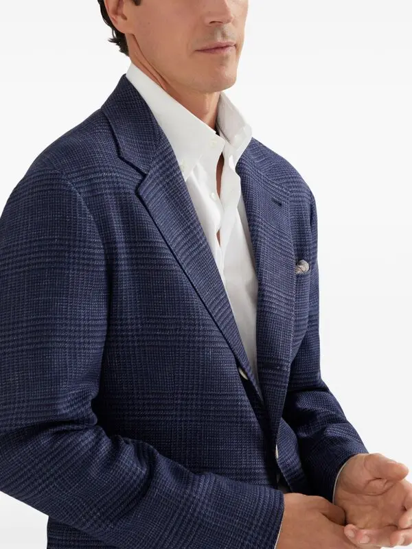 Brunello Cucinelli Check-pattern Single-breasted Blazer