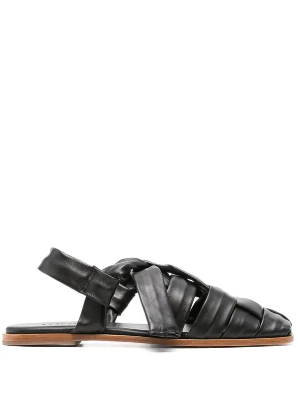 Hereu Bena Woven Knot Sandals - Black