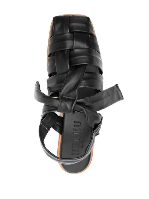 Hereu Bena Woven Knot Sandals - Black