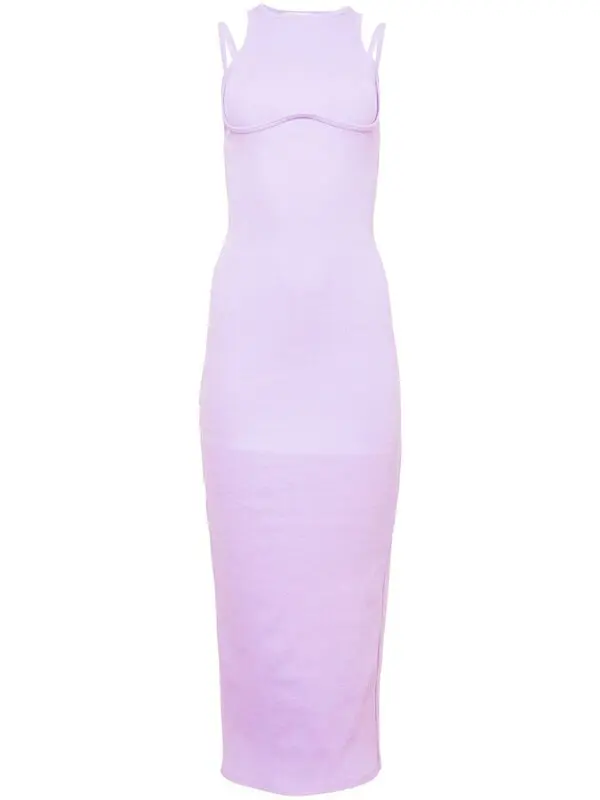 FLEUR DU MAL Strappy Ribbed Maxi Dress