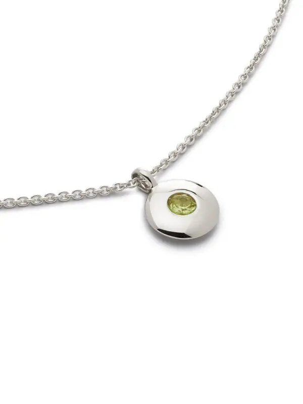 Monica Vinader August Birthstone Peridot Pendant Necklace - Silver