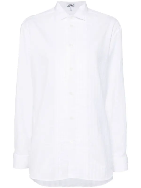 Loewe Striped Cotton Shirt - White