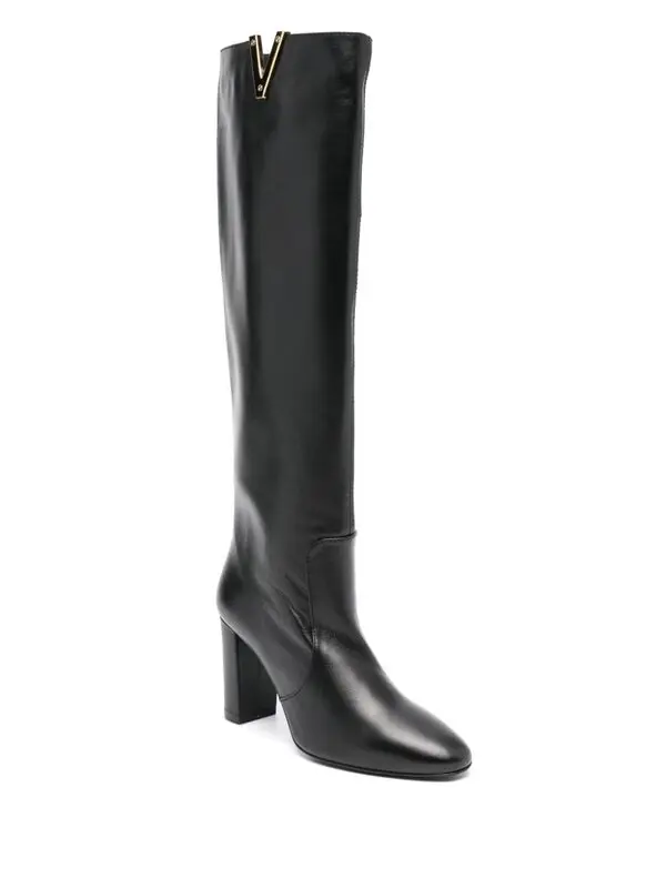 VIA ROMA 15 80mm V-plaque Knee-high Boots - Black