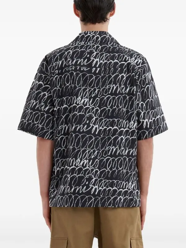 Marni Scribble-print Short-sleeve Cotton Shirt