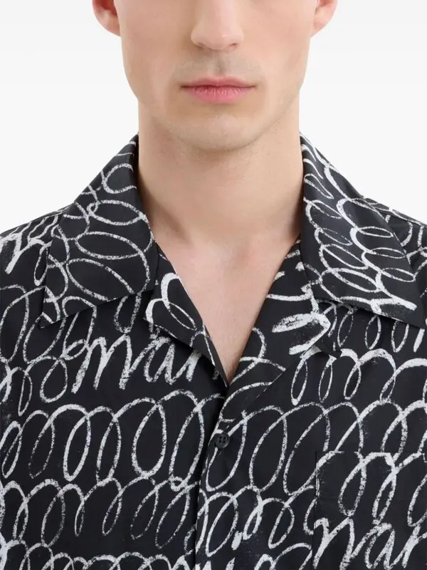 Marni Scribble-print Short-sleeve Cotton Shirt